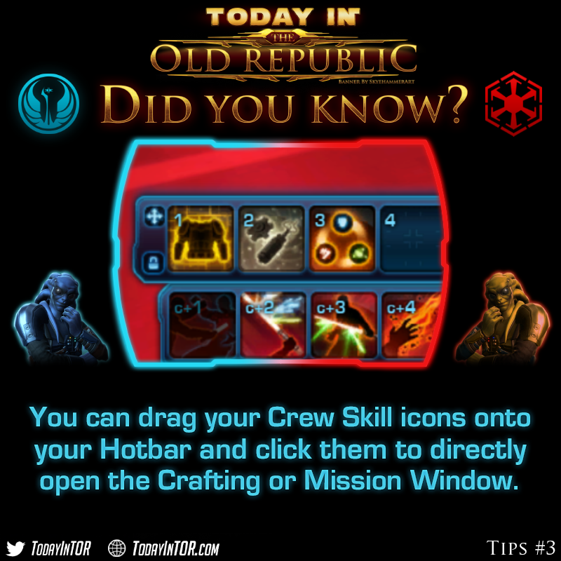 How to bind Crafting Skills to your Hotbars in SWTOR | Today in TOR