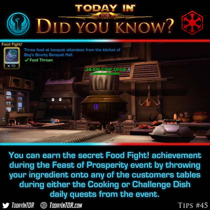 Feast of Prosperity Food Fight Achievement! | Today in TOR