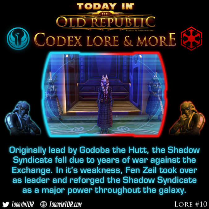 Codex Lore #10 – The Shadow Syndicate | Today in TOR