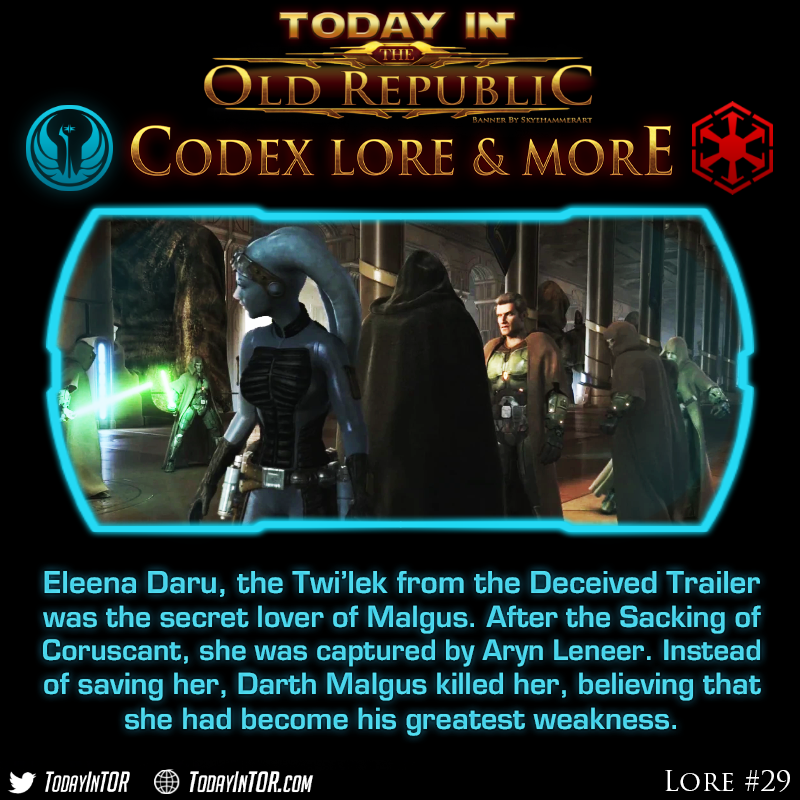 Codex Lore #29 – Eleena Daru | Today in TOR
