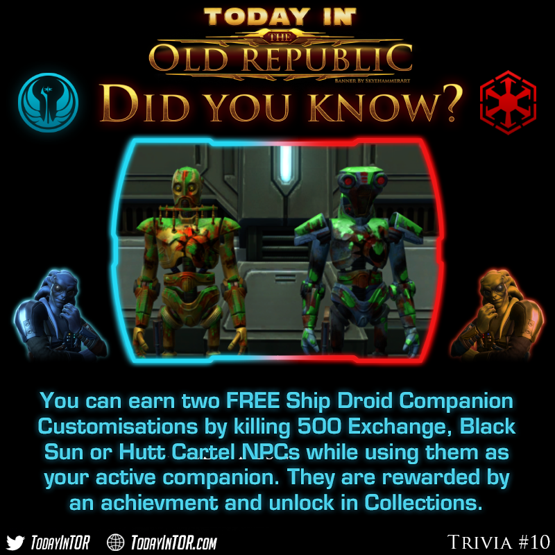 Free Droid Companion Customizations in SWTOR | Today in TOR