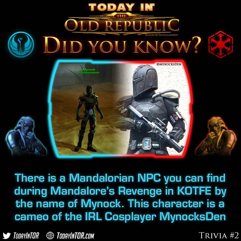 Did You Know in SWTOR #4 – Mynock Mandalorian | Today in TOR