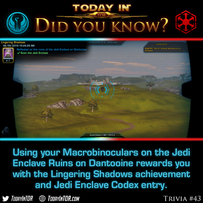 Dantooine Jedi Enclave Easter Egg in SWTOR | Today in TOR