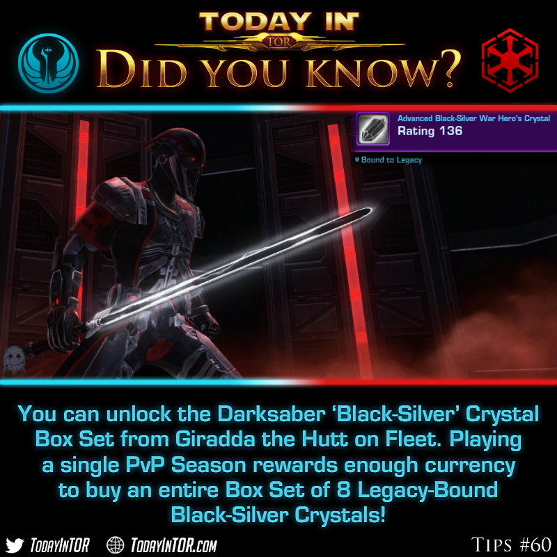 SWTOR Black-Silver Darksaber Crystal | Today in TOR