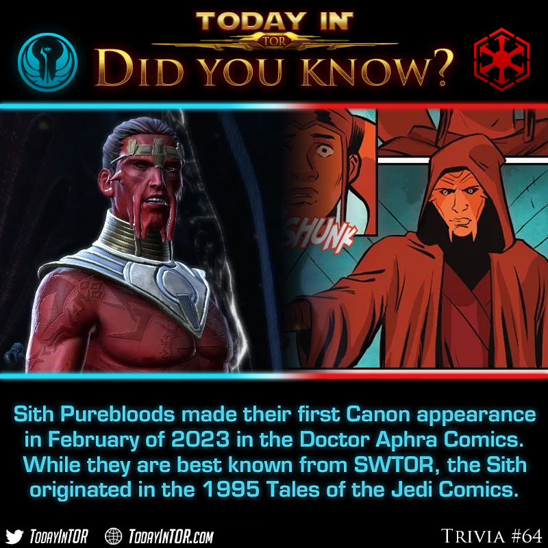 Sith Purebloods in Canon | Today in TOR